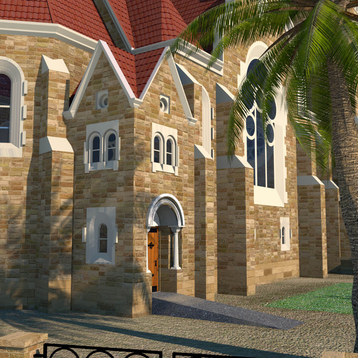 Christ Church Windhoek 3D Render, Digital Art by ODs