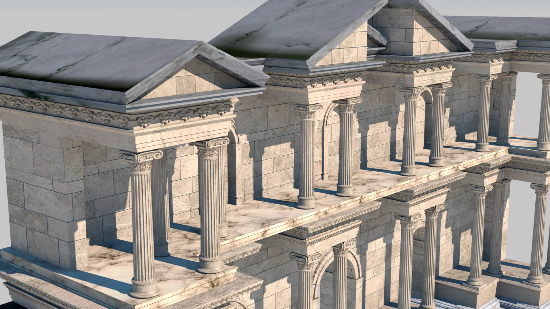 Market Gate of Miletus 3D Render, Digital Art by ODs