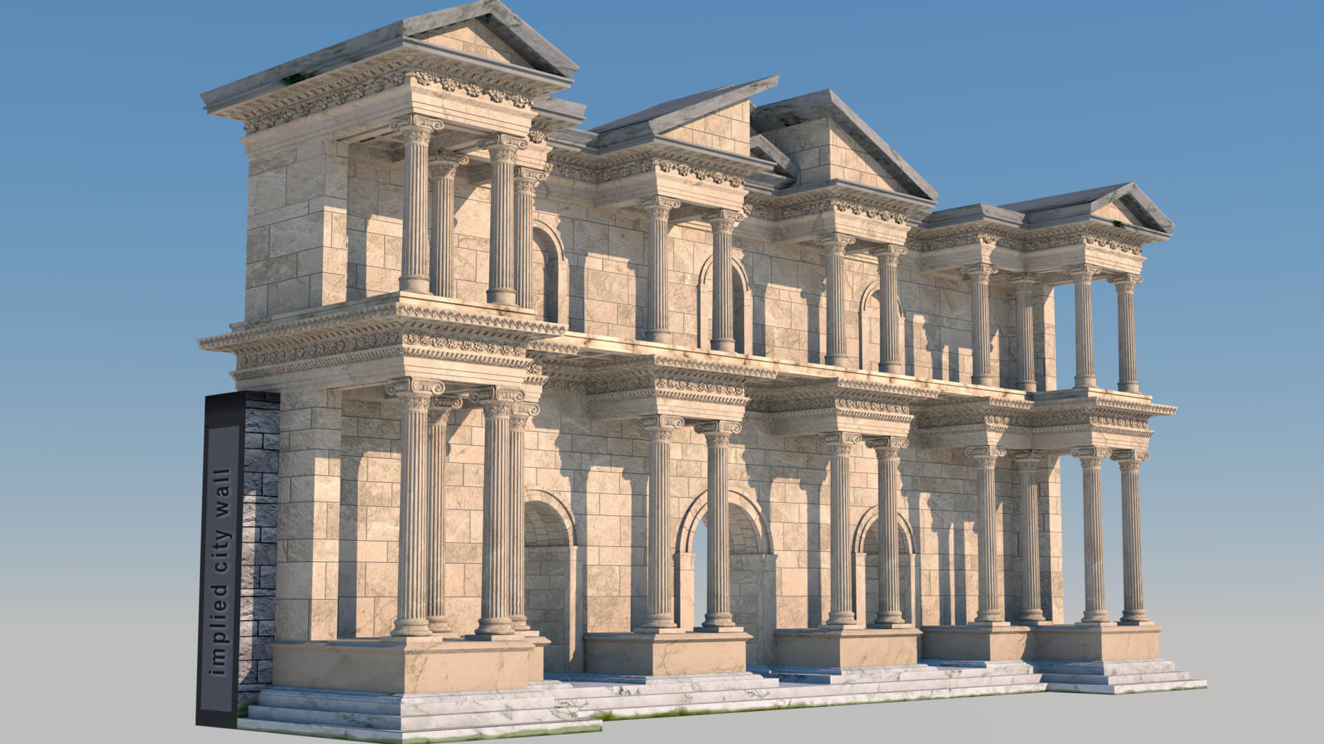 Market Gate of Miletus 3D Render, Digital Art by ODs