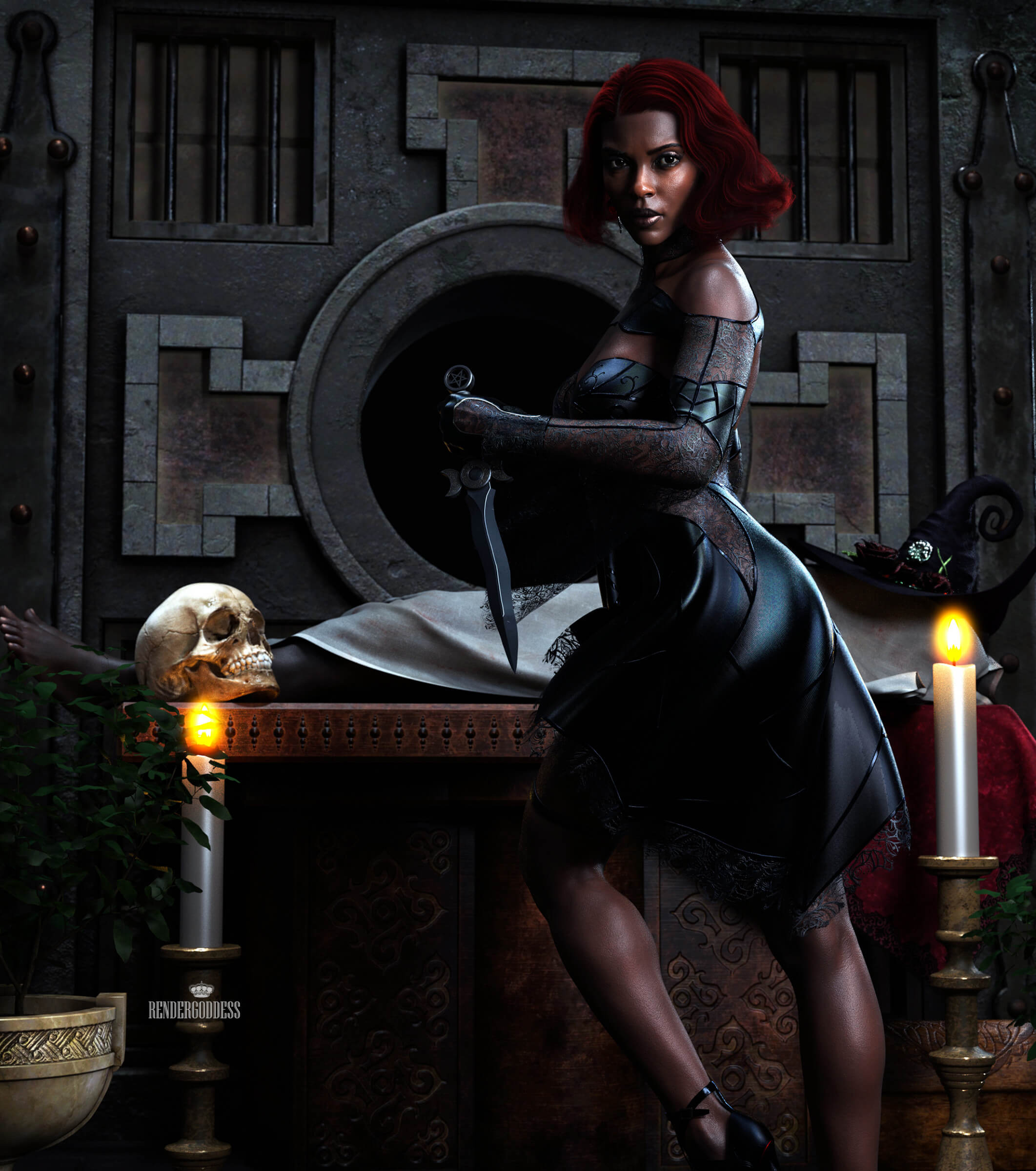 A Witch Scorned 3D Render, Digital Art by OFFICIALRenderGoddess