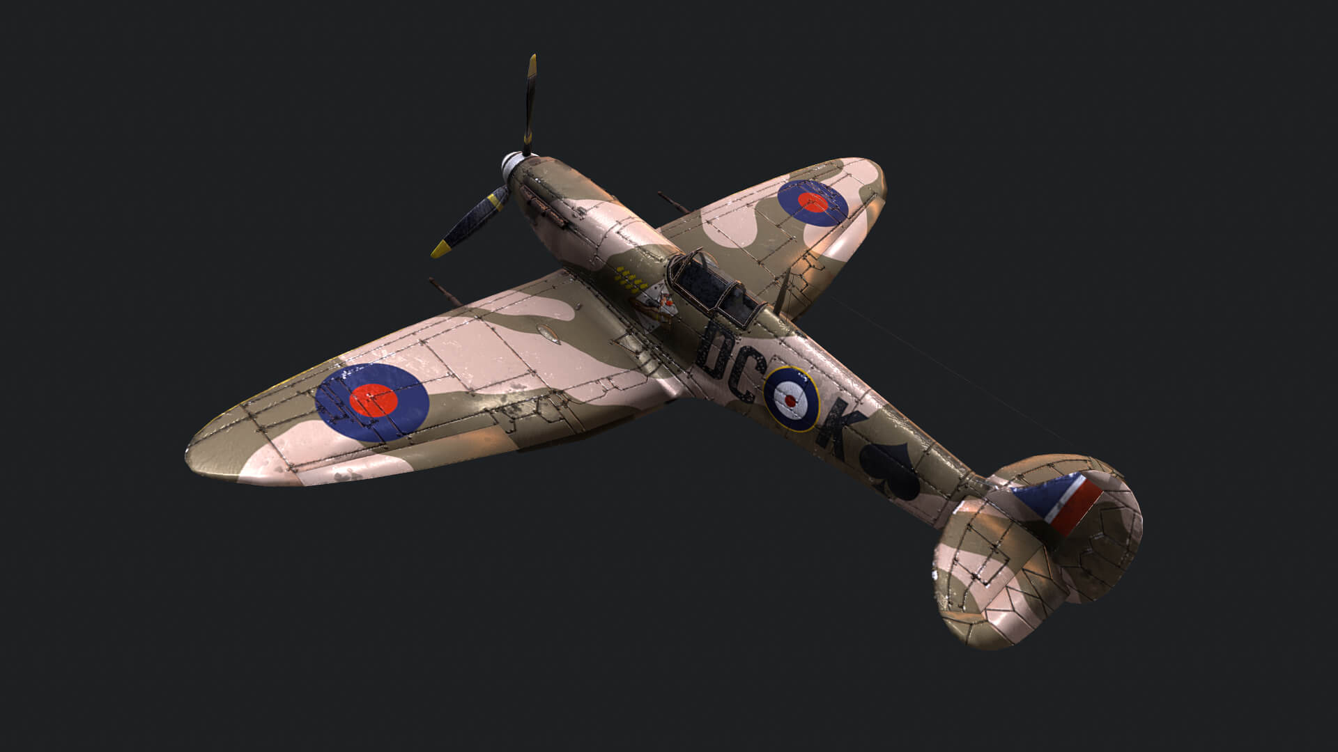 Airplane Fighter Plane Spitfire - 3D Model by ogmodels