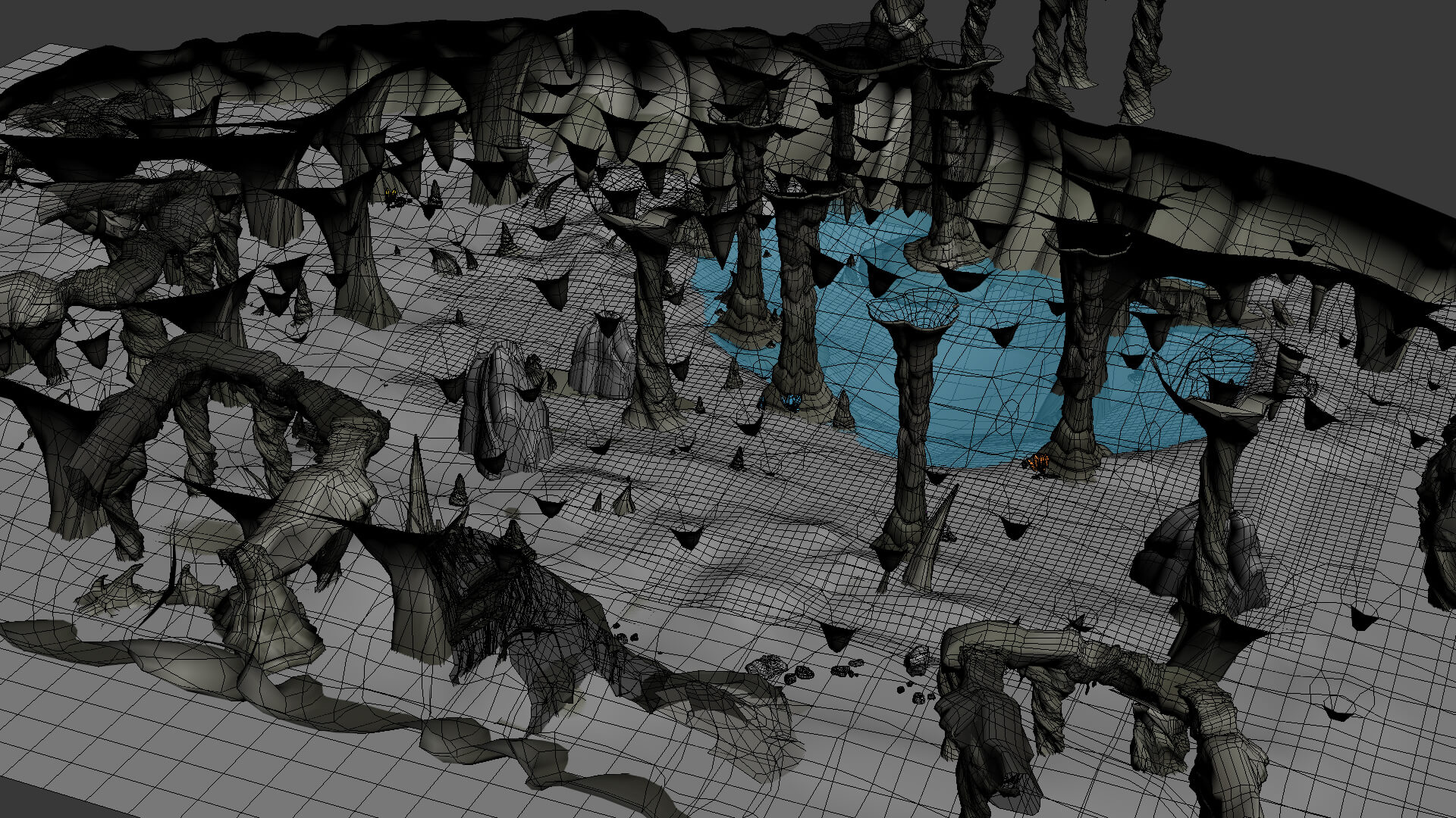 Cave Hole Stalactite Crystal Cavern - 3D Model by ogmodels