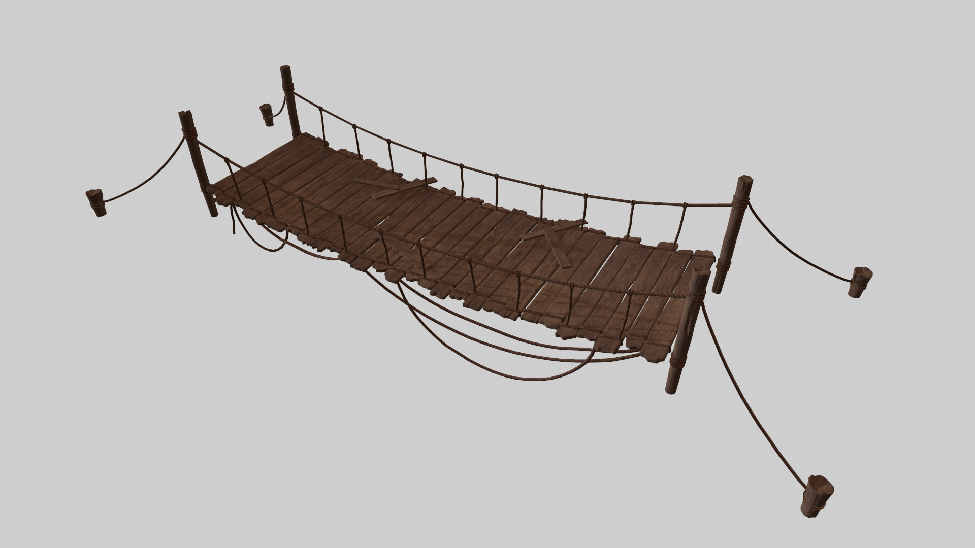 Drawbridge Wooden Bridge - 3D Model by ogmodels