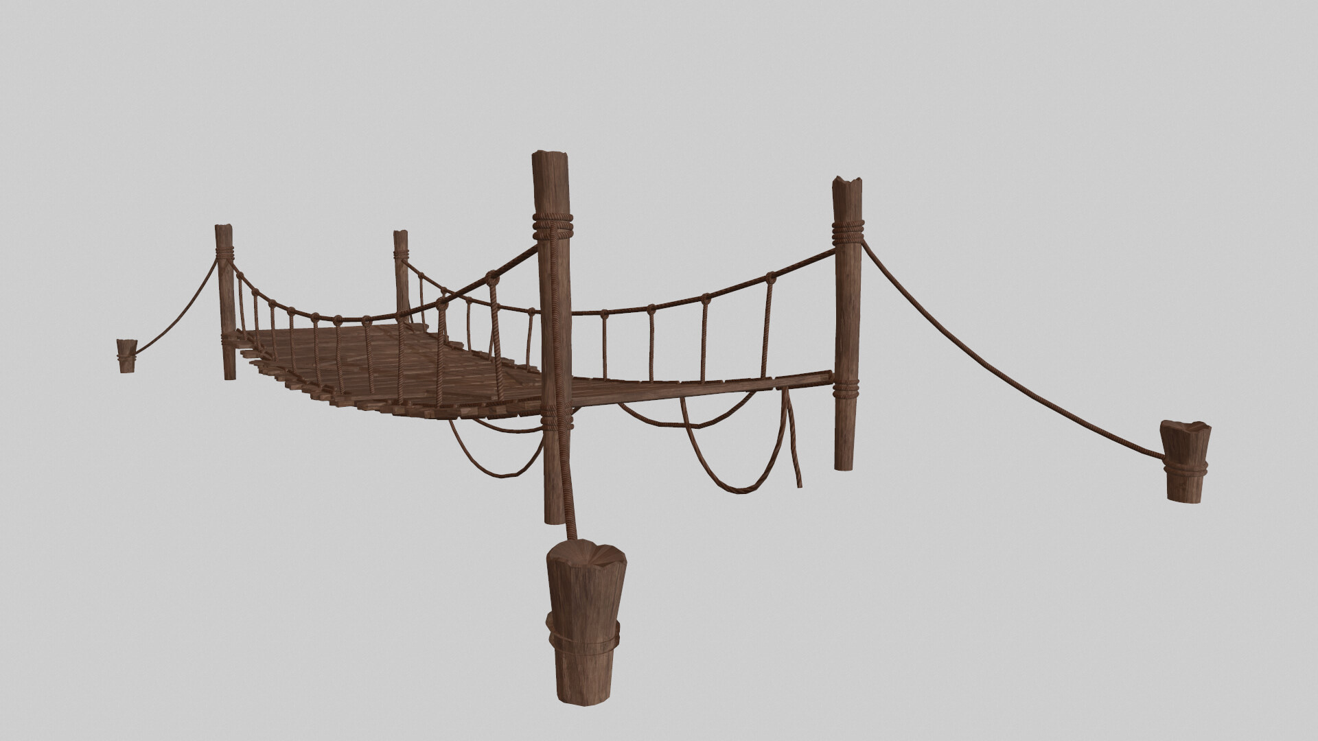 Drawbridge Wooden Bridge - 3D Model by ogmodels