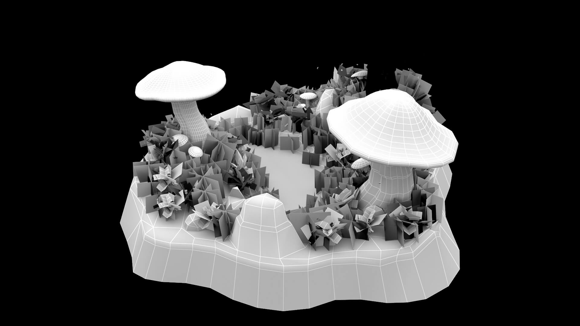 Mushroom Island - 3D Model by ogmodels