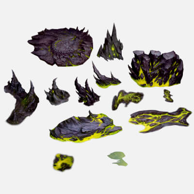 Toxic Lava Rocks Set - 3D Model by ogmodels