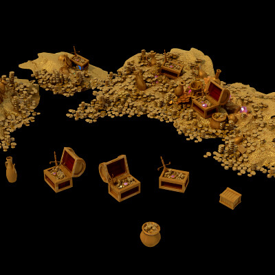 Treasure Coin Jewelery Crystal Diamond - 3D Model by ogmodels