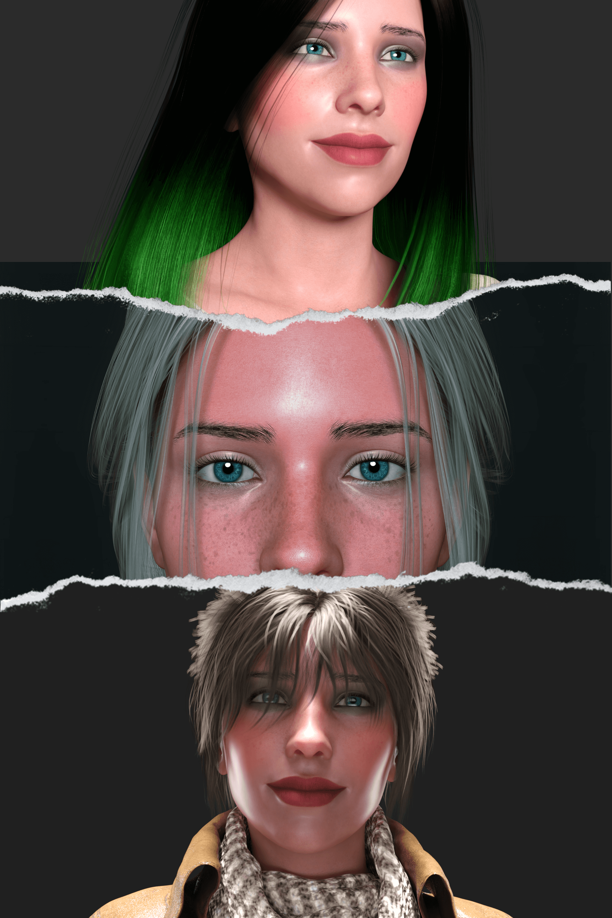 Billie White Poster 3D Render, Digital Art by Ohnomen