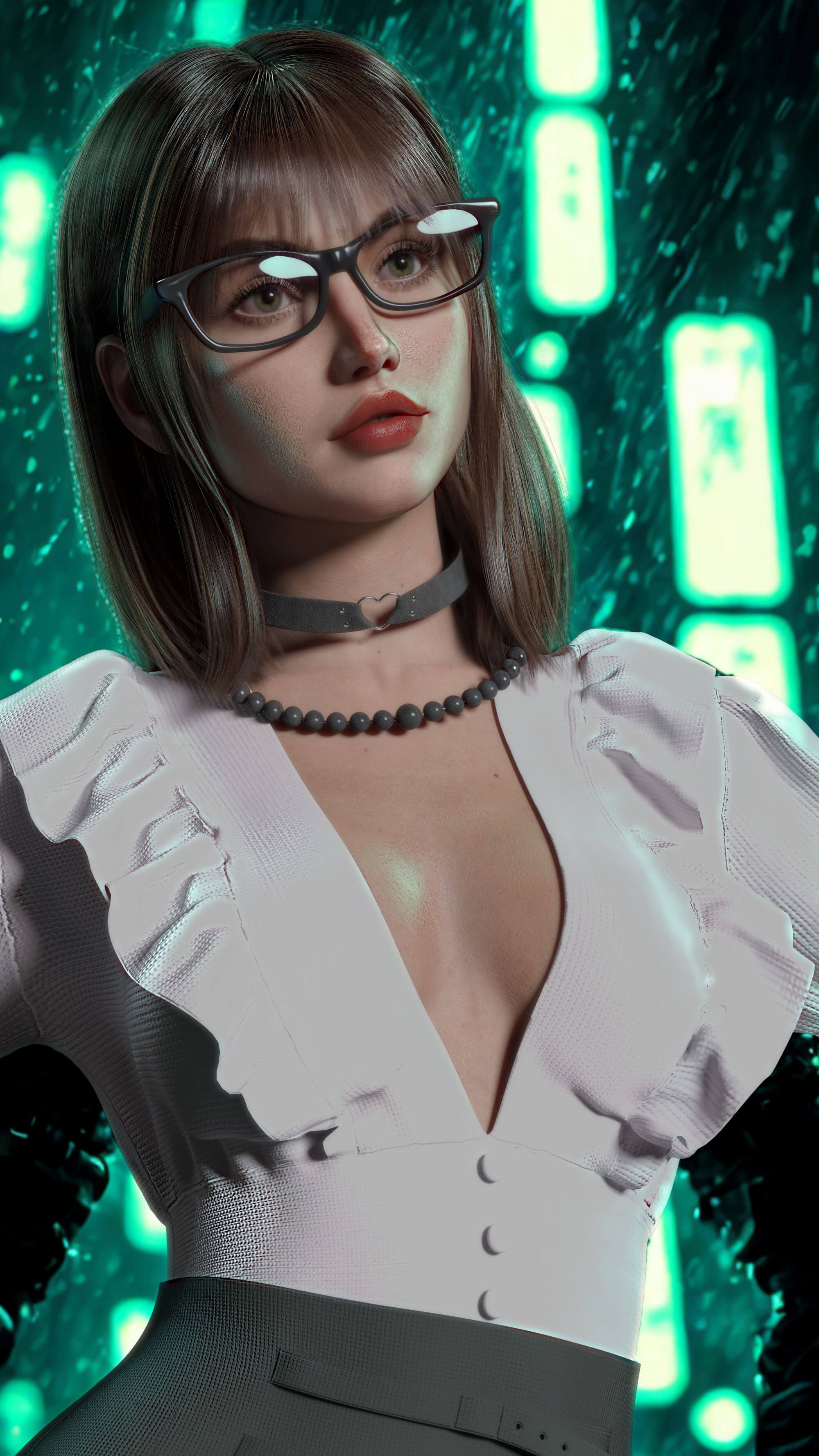 Under the Spotlight 3 Neon Reflections 3D Render by Ohnomen