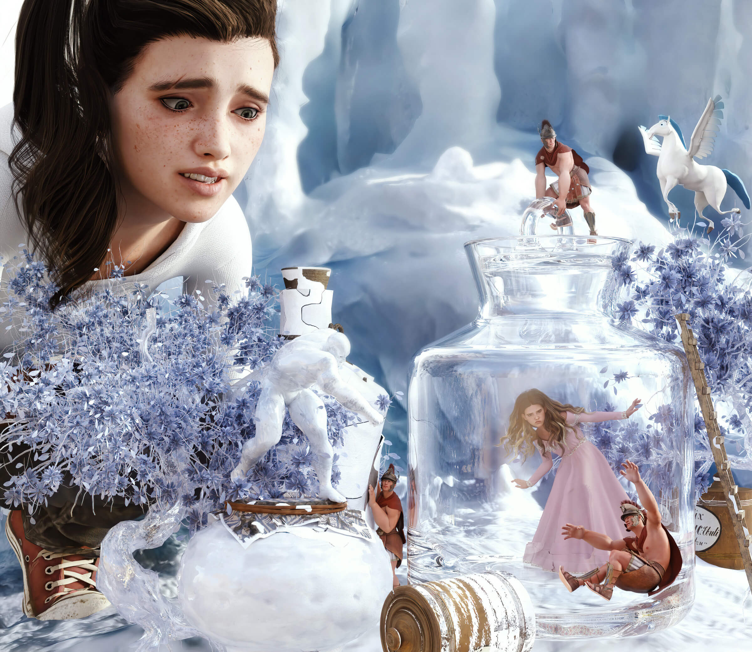 Bottled Rescue 3D Render, Digital Art by olAna