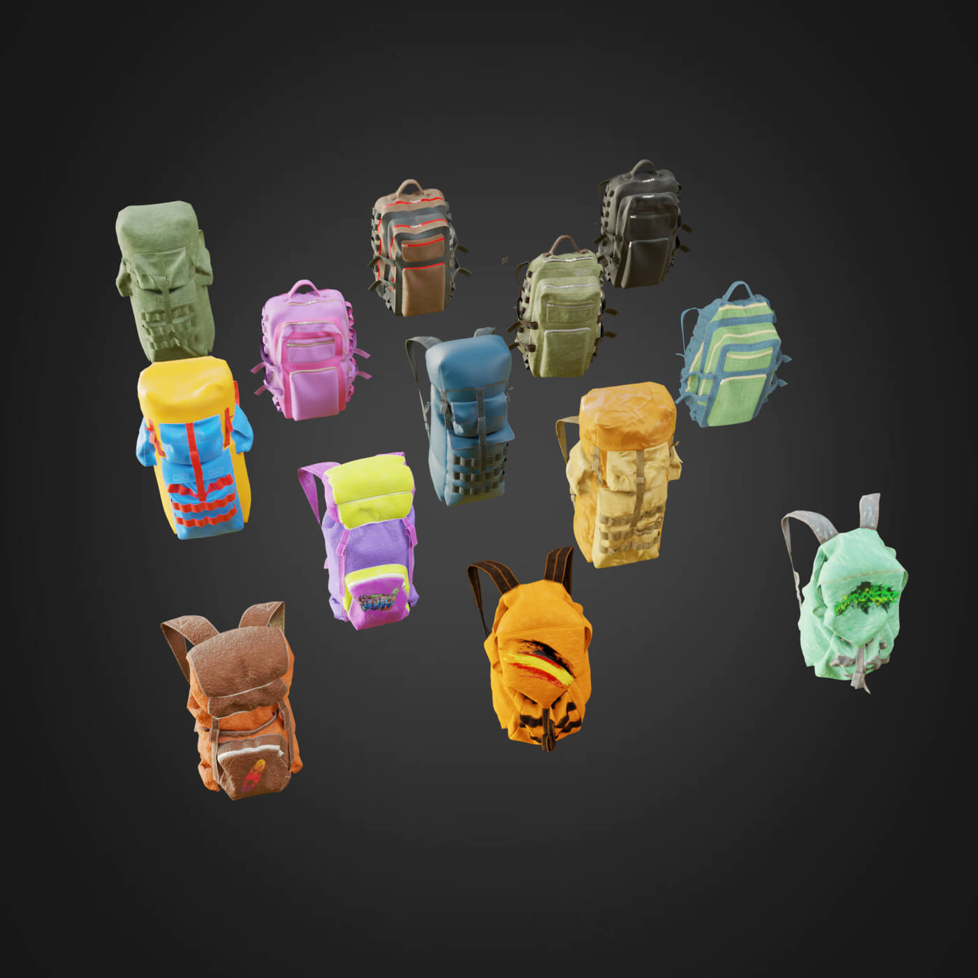 Backpacks Set - 3D Model by old_hunter