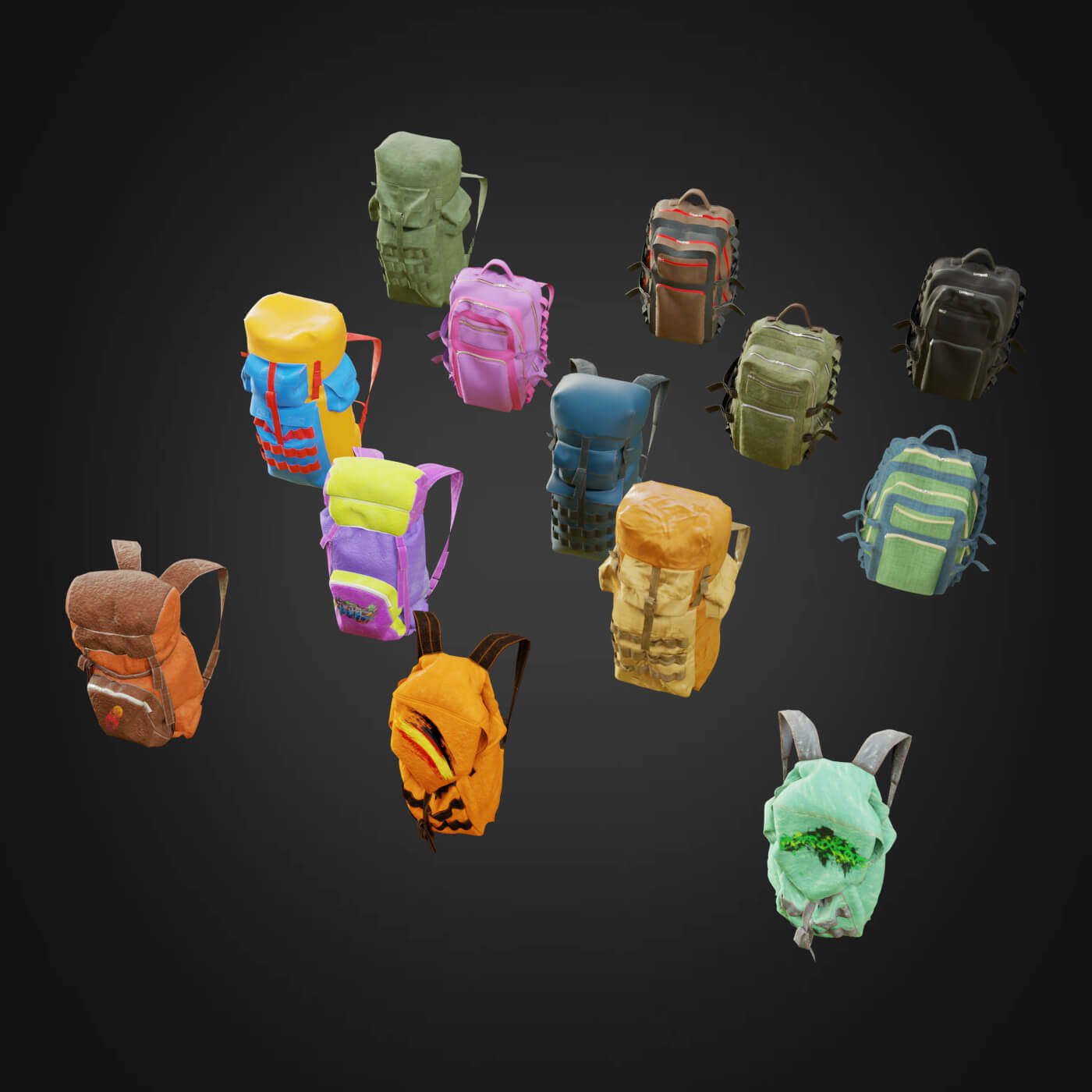 Backpacks Set - 3D Model by old_hunter
