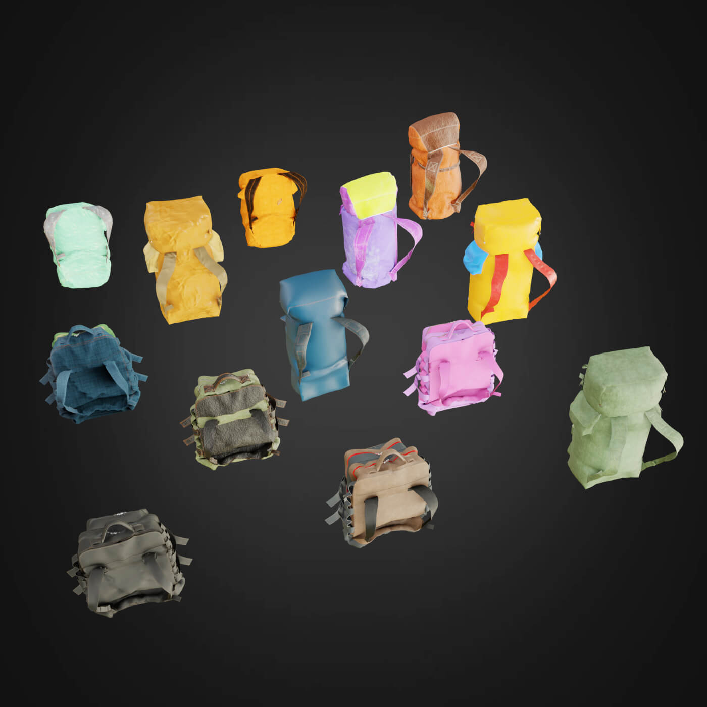 Backpacks Set - 3D Model by old_hunter