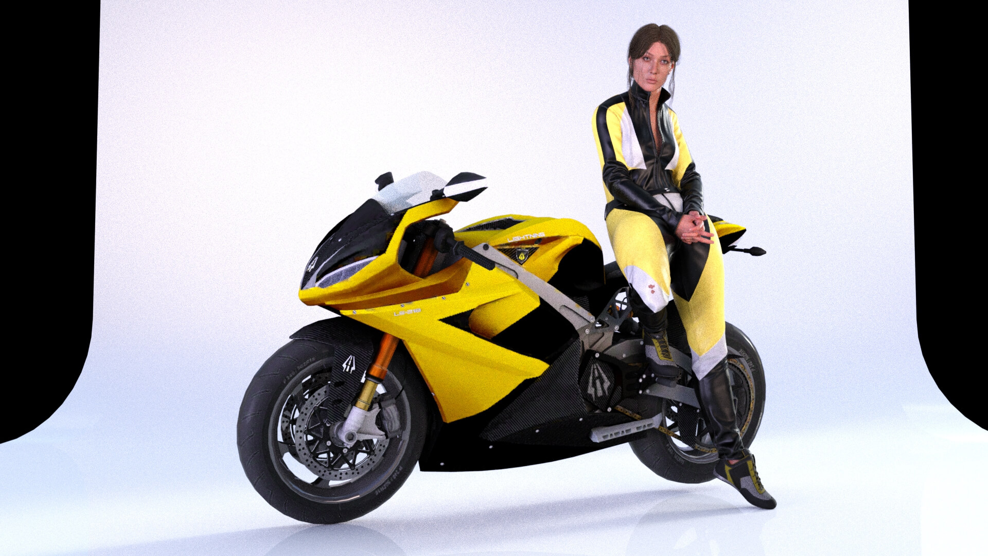 Alison and her lightning 3D Render, Digital Art by OldWolf