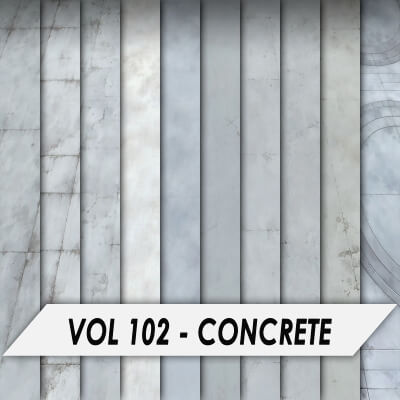 Hand Painted Textures – Vol 102 – Concrete - 3D Texture by oleekconder