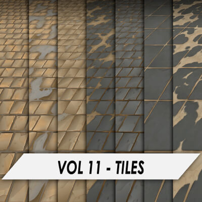 Hand Painted Textures - Vol 11 - Tiles 3D Texture by oleekconder