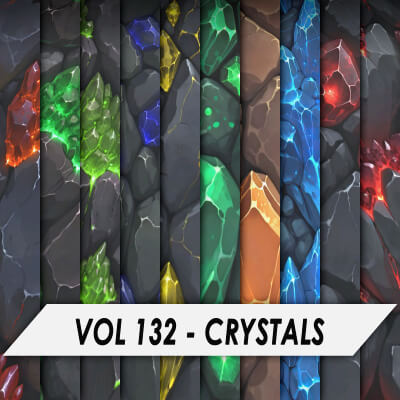 Hand Painted Textures – Vol 132 – Crystals - 3D Texture by oleekconder