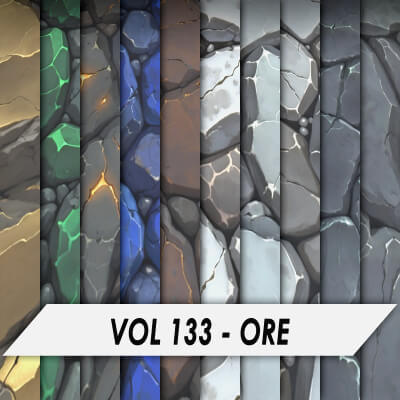 Hand Painted Textures – Vol 133 – Ore - 3D Texture by oleekconder