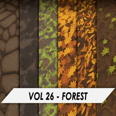 Stylized Textures – Vol 26 – Forest - 3D Texture by oleekconder