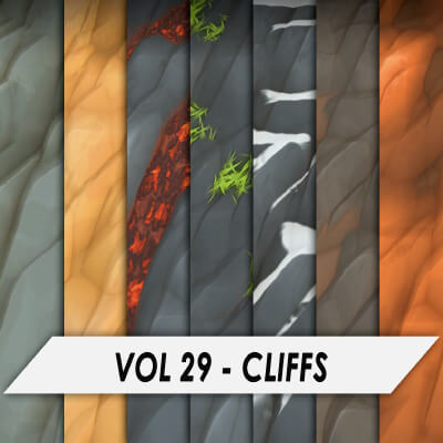 Stylized Textures – Vol 29 – Cliffs - 3D Texture by oleekconder