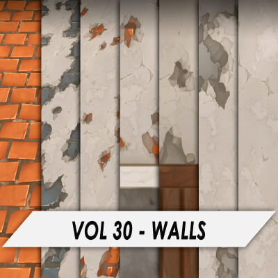 Hand Painted Textures - Vol 30 - Walls 3D Texture by oleekconder