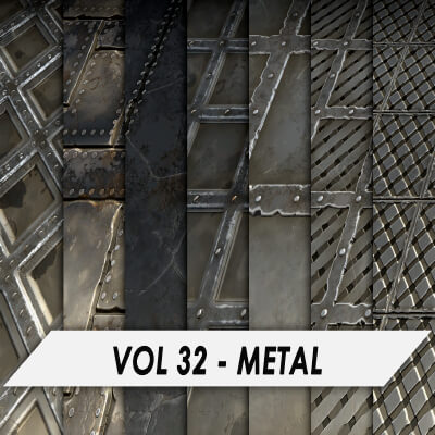 Stylized Textures – Vol 32 – Metal - 3D Texture by oleekconder