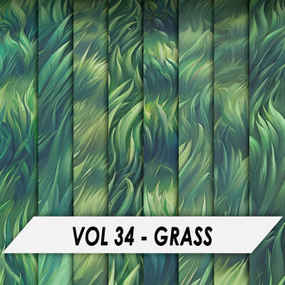 Stylized Textures - Vol 34 - Grass 3D Texture by oleekconder
