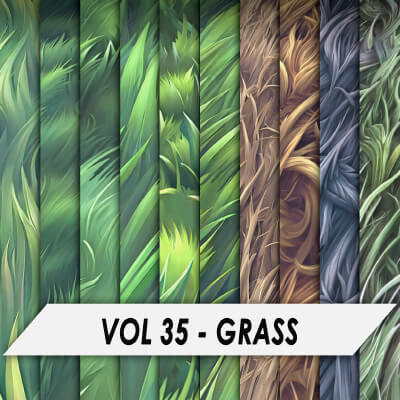 Hand Painted Textures - Vol 35 - Grass 3D Texture by oleekconder