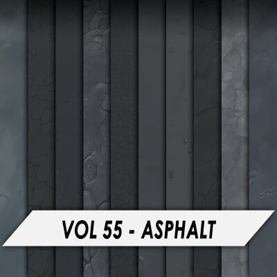 Stylized Textures – Vol 55 – Asphalt - 3D Texture by oleekconder