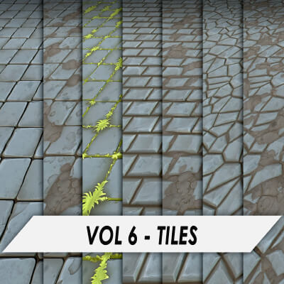 Hand Painted Textures - Vol 6 - Tiles 3D Texture by oleekconder