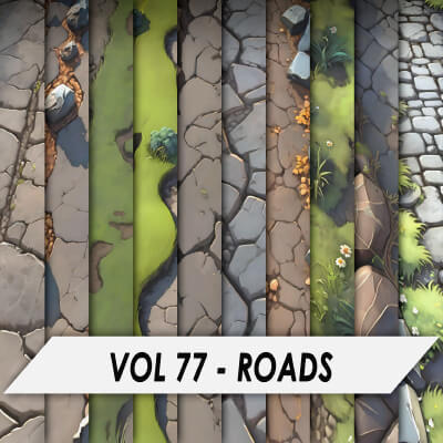 Hand Painted Textures – Vol 77 – Roads - 3D Texture by oleekconder