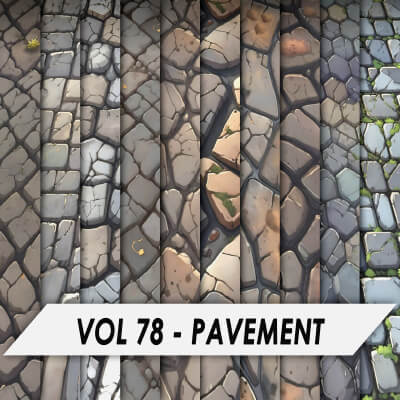 Hand Painted Textures – Vol 78 – Pavement - 3D Texture by oleekconder