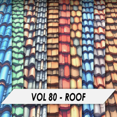 Hand Painted Textures – Vol 80 – Roof - 3D Texture by oleekconder