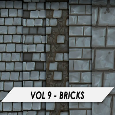 Stylized Textures - Vol 9 - Bricks 3D Texture by oleekconder