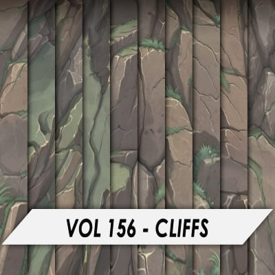 Stylized Textures – Vol 156 – Cliffs - 3D Texture by oleekconder