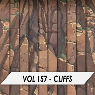 Stylized Textures – Vol 157 – Cliffs - 3D Texture by oleekconder