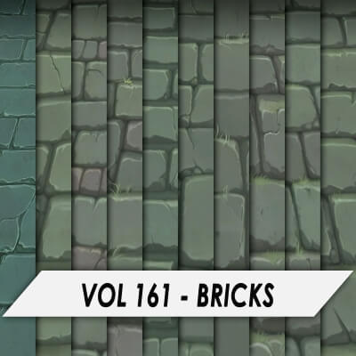 Stylized Textures – Vol 161 – Bricks - 3D Texture by oleekconder
