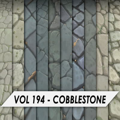 Stylized Textures – Vol 194 – Cobblestone - 3D Texture by oleekconder