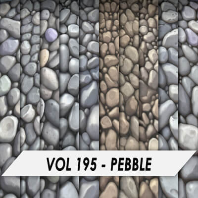 Stylized Textures – Vol 195 – Pebble - 3D Texture by oleekconder