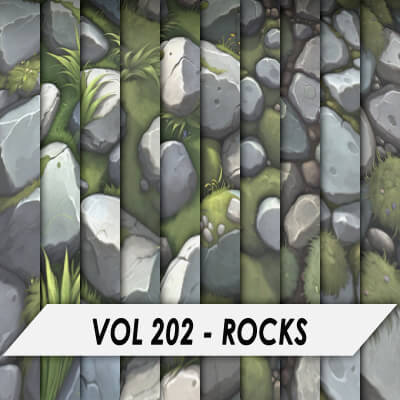 Stylized Textures – Vol 202 – Rocks - 3D Texture by oleekconder