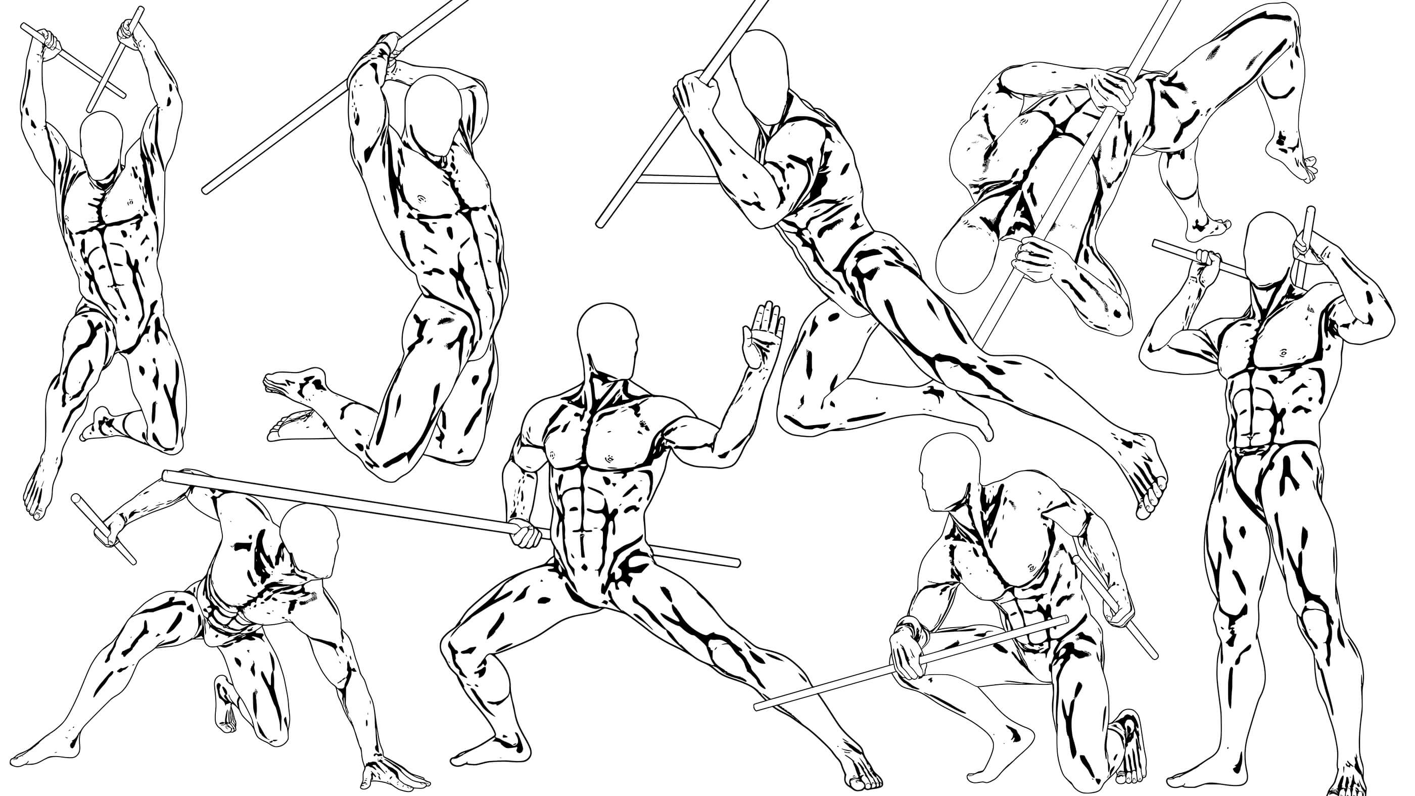 500 Cheat Brushes Male Action Poses - Free Reference Photo Set by ...