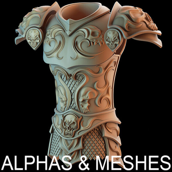 Fantasy Ornaments Alphas and Meshes vol 1 3D Render