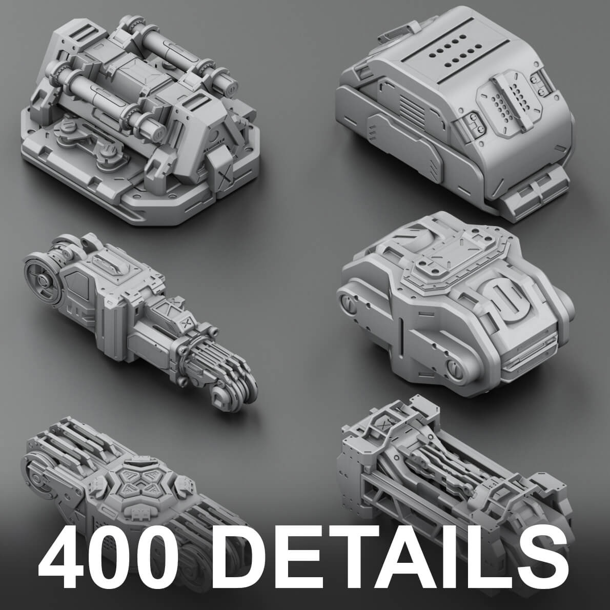 Hard Surface Kitbash Vol 2 3D Render, Digital Art by OlegUshenok