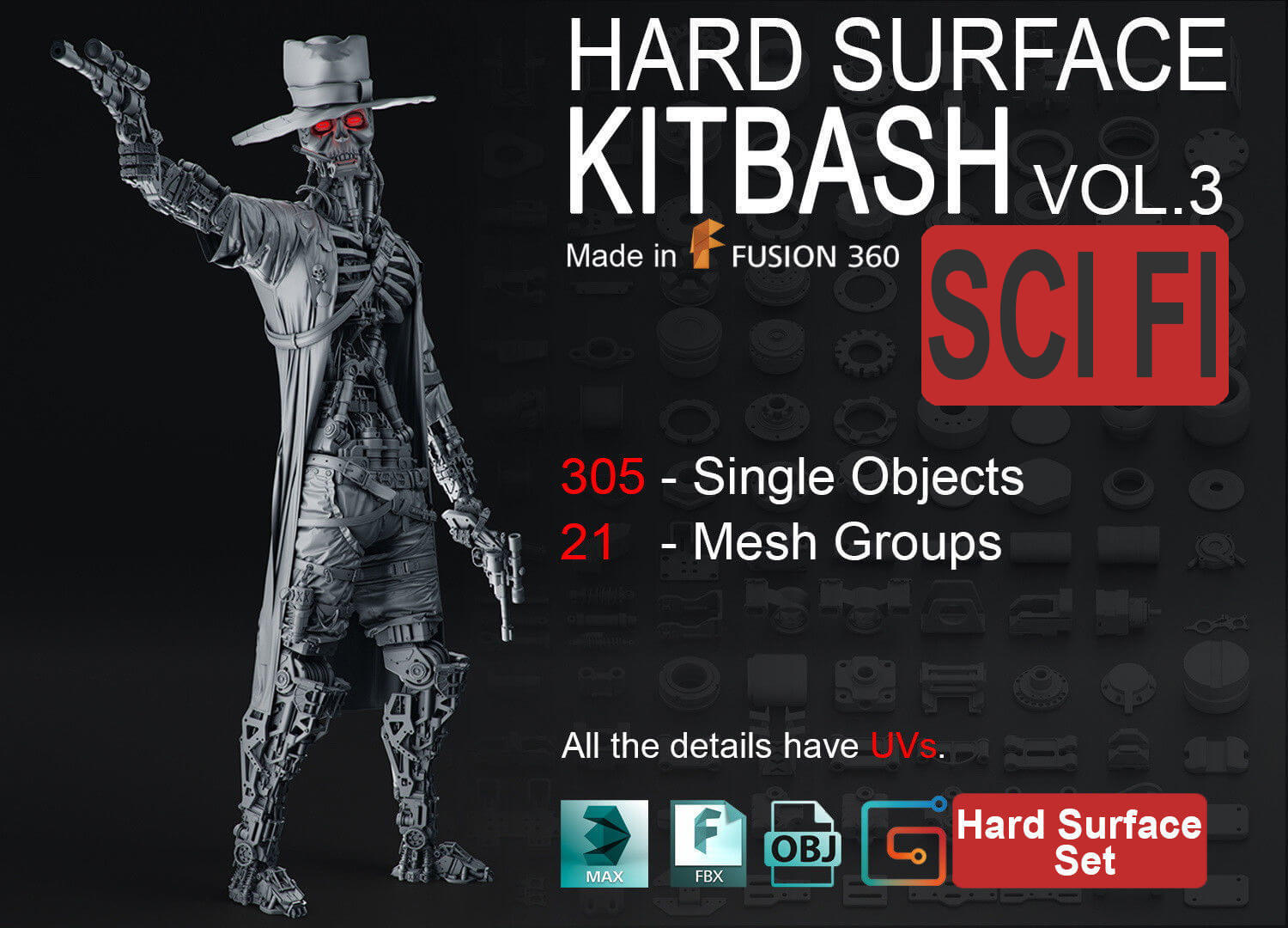 Hard Surface Kitbash Vol 3 3D Render, Digital Art by OlegUshenok