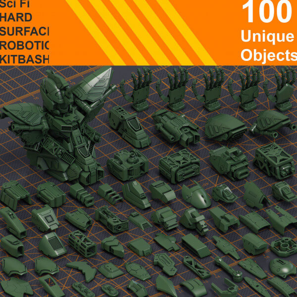 Hard Surface Kitbash Vol 5 3D Render, Digital Art by OlegUshenok