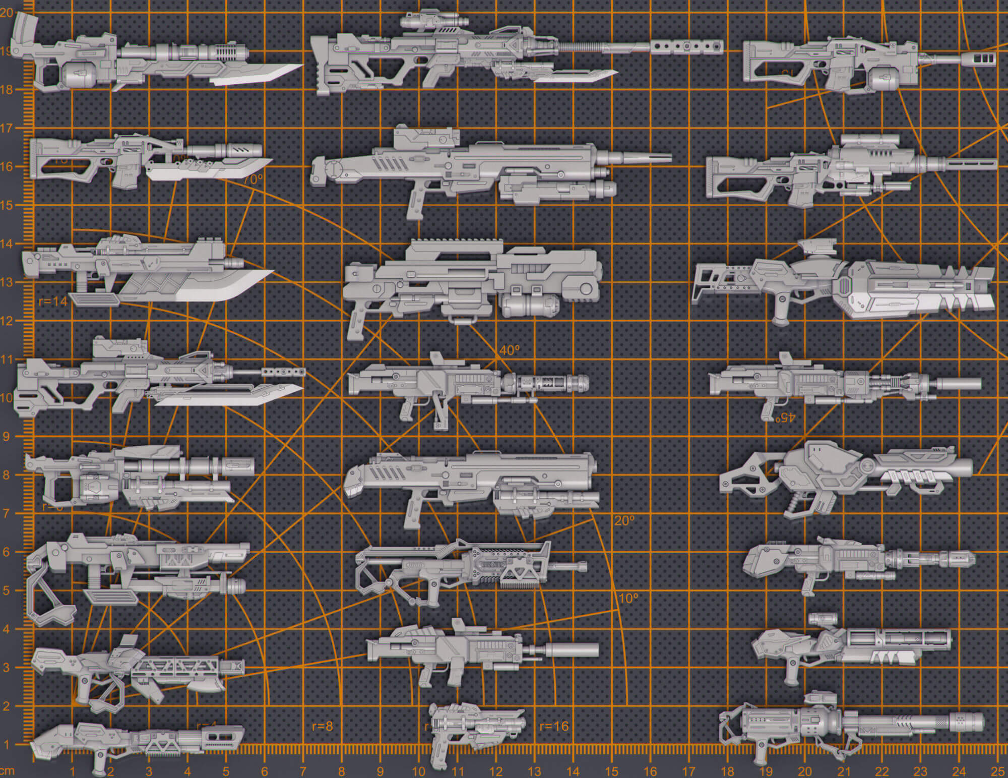 Mech Warrior Hard Surface Kitbash 4 of 20 3D Render