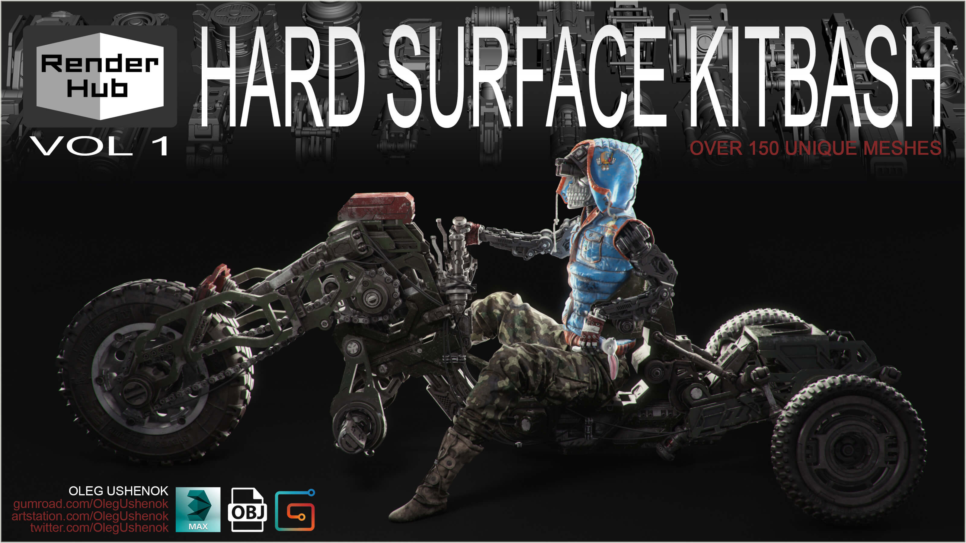 Hard Surface Kitbash Vol 1 - 3D Model by OlegUshenok