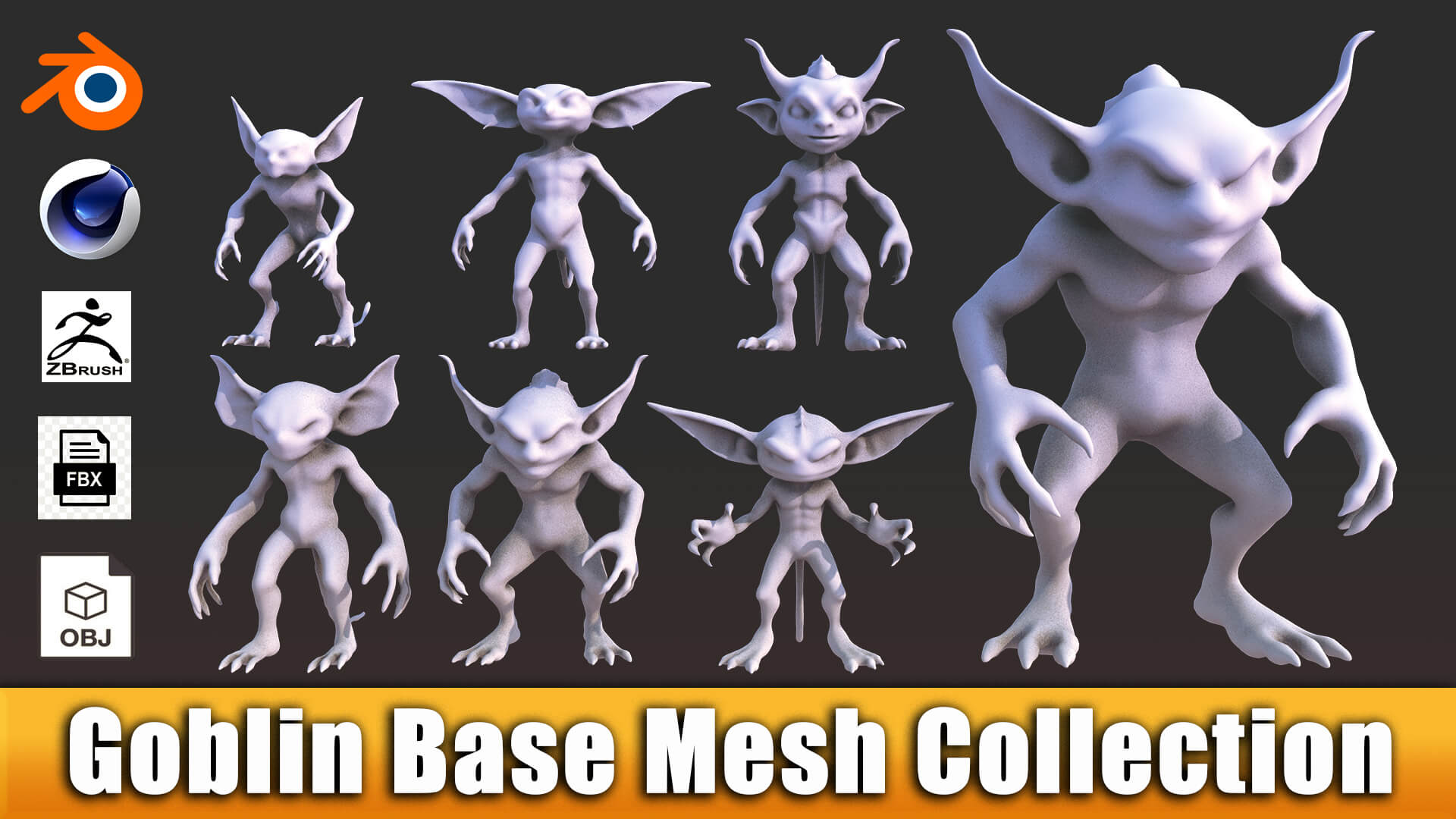 Goblin Character Base Mesh Set - 3D Model by Oleksandr Vilchynskyi