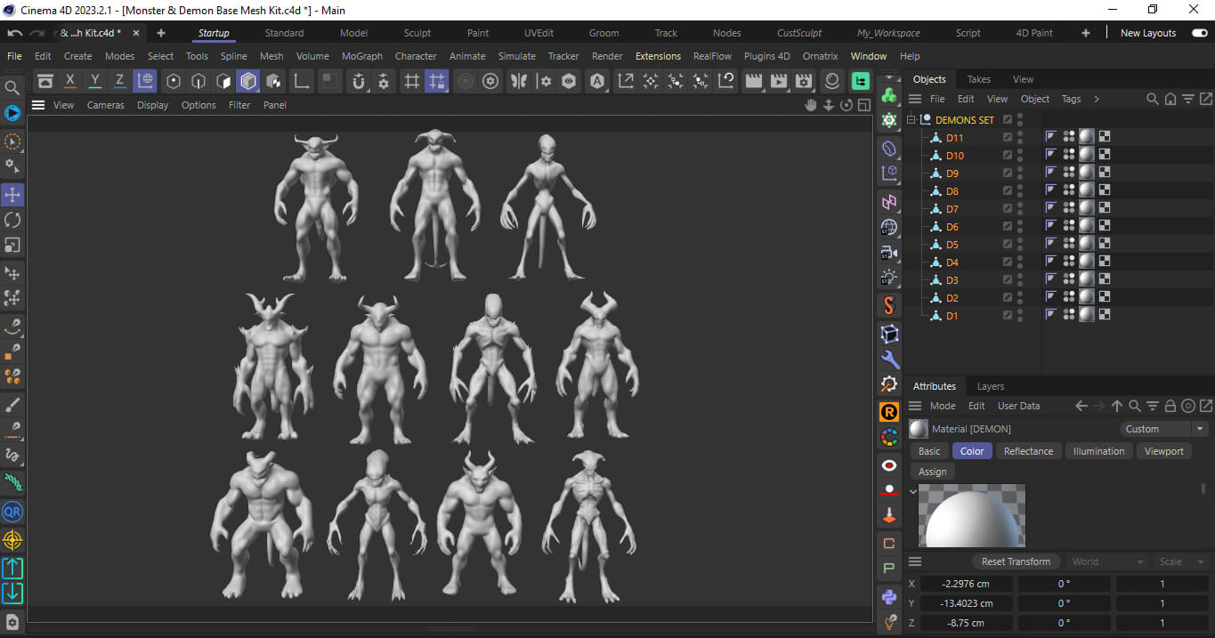 Monster and Demon Base Mesh Kit II 11 Diverse Designs - 3D Model by Oleksandr Vilchynskyi
