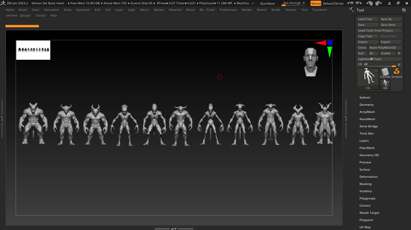Primal Demons IMM Brush for Zbrush - 3D Model by Oleksandr Vilchynskyi